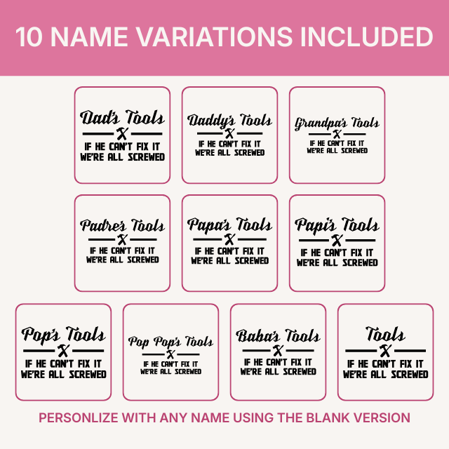 Dad's Tools SVG | If He Can't Fix It | Father's Day Cut File
