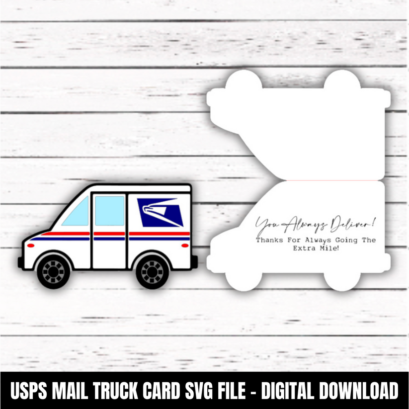 USPS Mail Truck Card - SVG download - Digital Download
