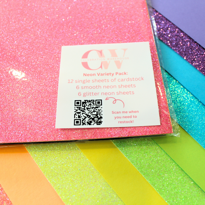 Neon Cardstock Variety Pack — 12x12 Bright Colors